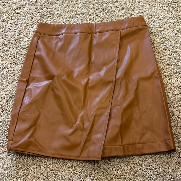 SHEIN | Skirts | Shein Fake Leather Wrap Mini Skirt | Poshmark